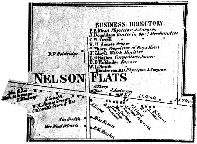 Hamlet of Nelson Flats, Town of Nelson, in Historic Maps